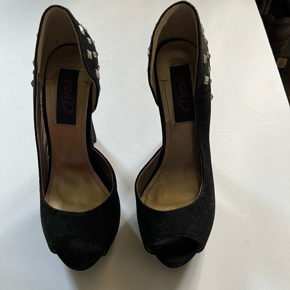 Yoki | Shoes | Yoki Black Suede Studded Platform Shoes | Poshmark